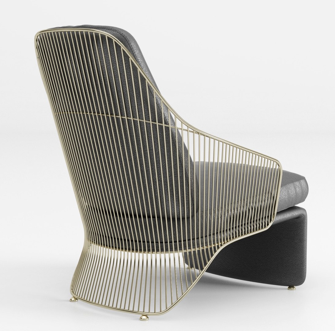 Minotti Colette Armchair Coffee Table Model - TurboSquid 1581530