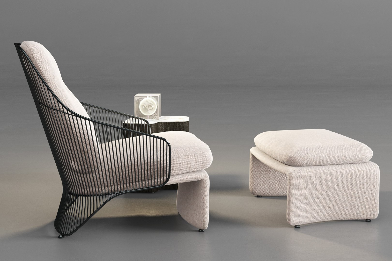 Minotti Colette Armchair Coffee Table Model - TurboSquid 1581530