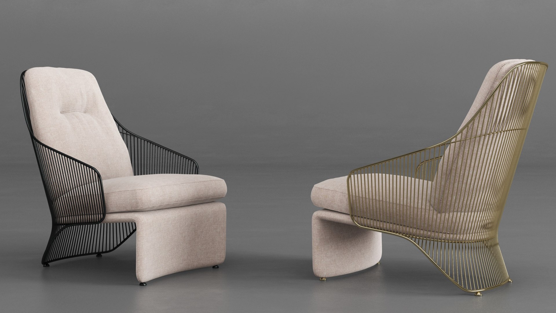 Minotti Colette Armchair Coffee Table Model - TurboSquid 1581530