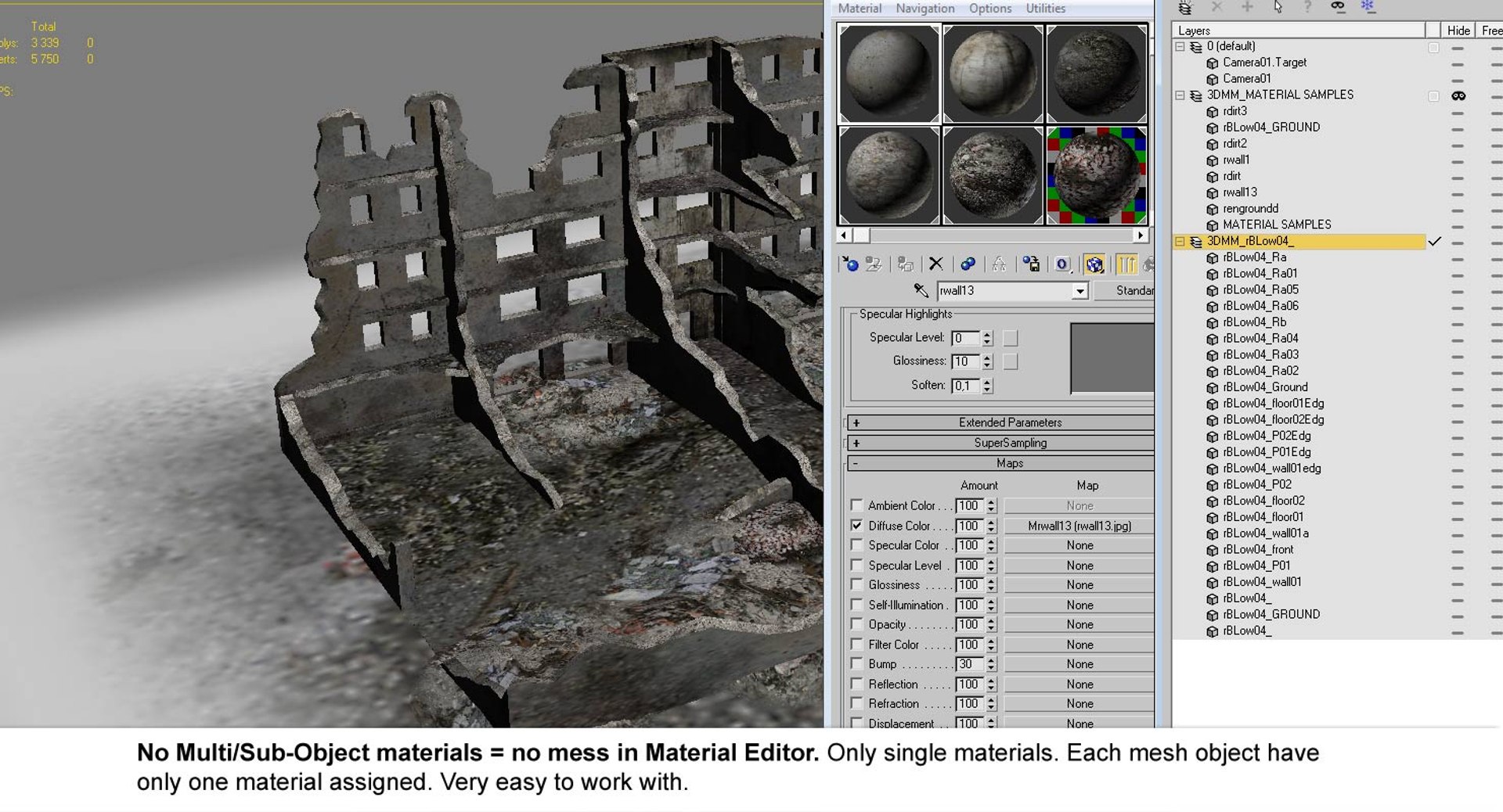 Abandoned Ruined Building World War 3d Model
