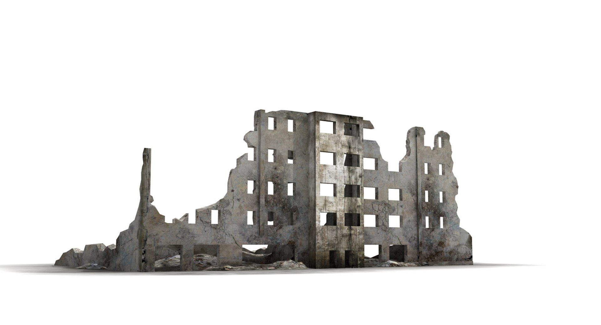 Abandoned Ruined Building World War 3d Model