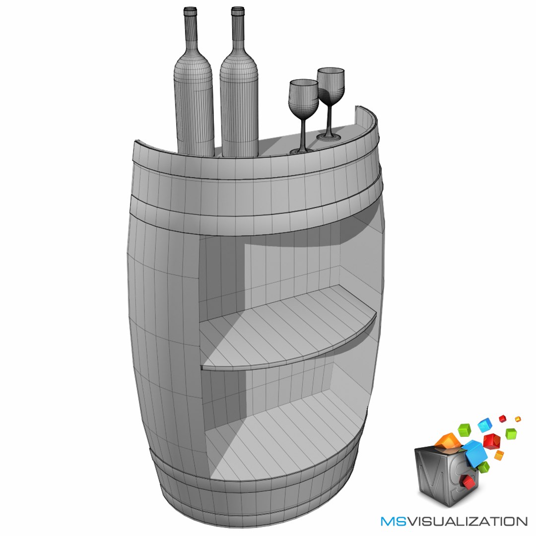 3d Half Barrel Wine Rack