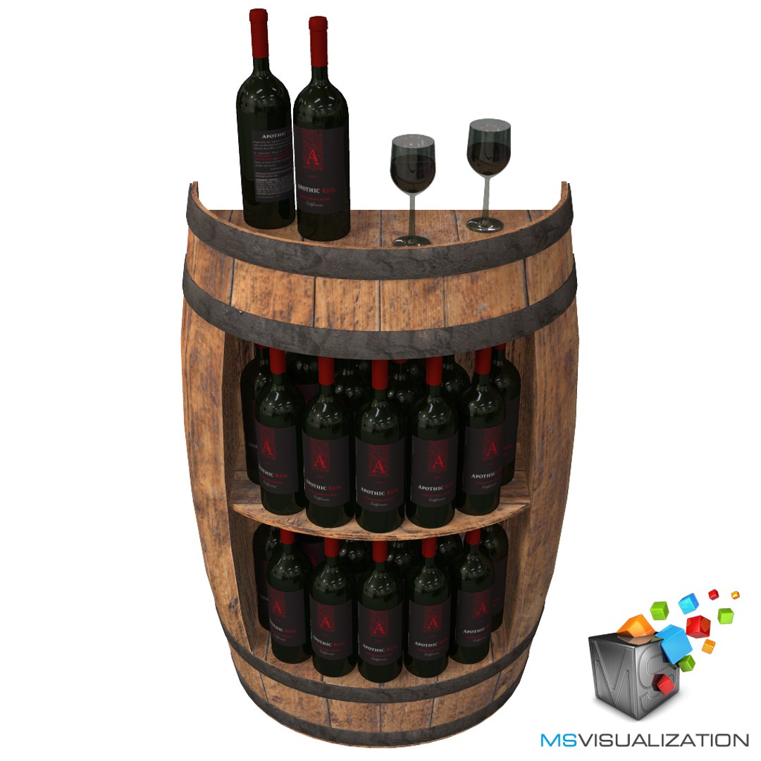 3d Half Barrel Wine Rack