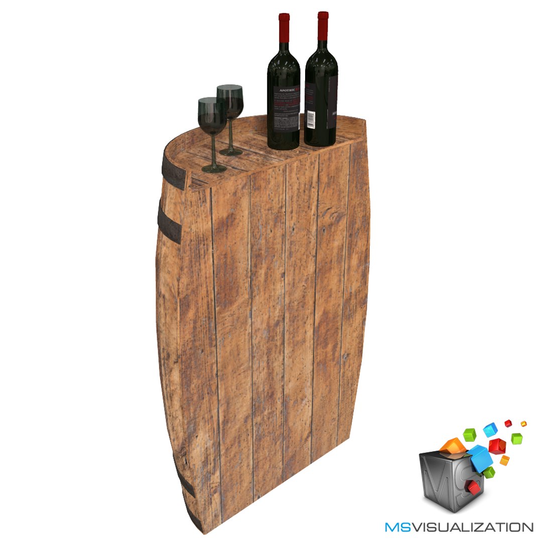 3d Half Barrel Wine Rack