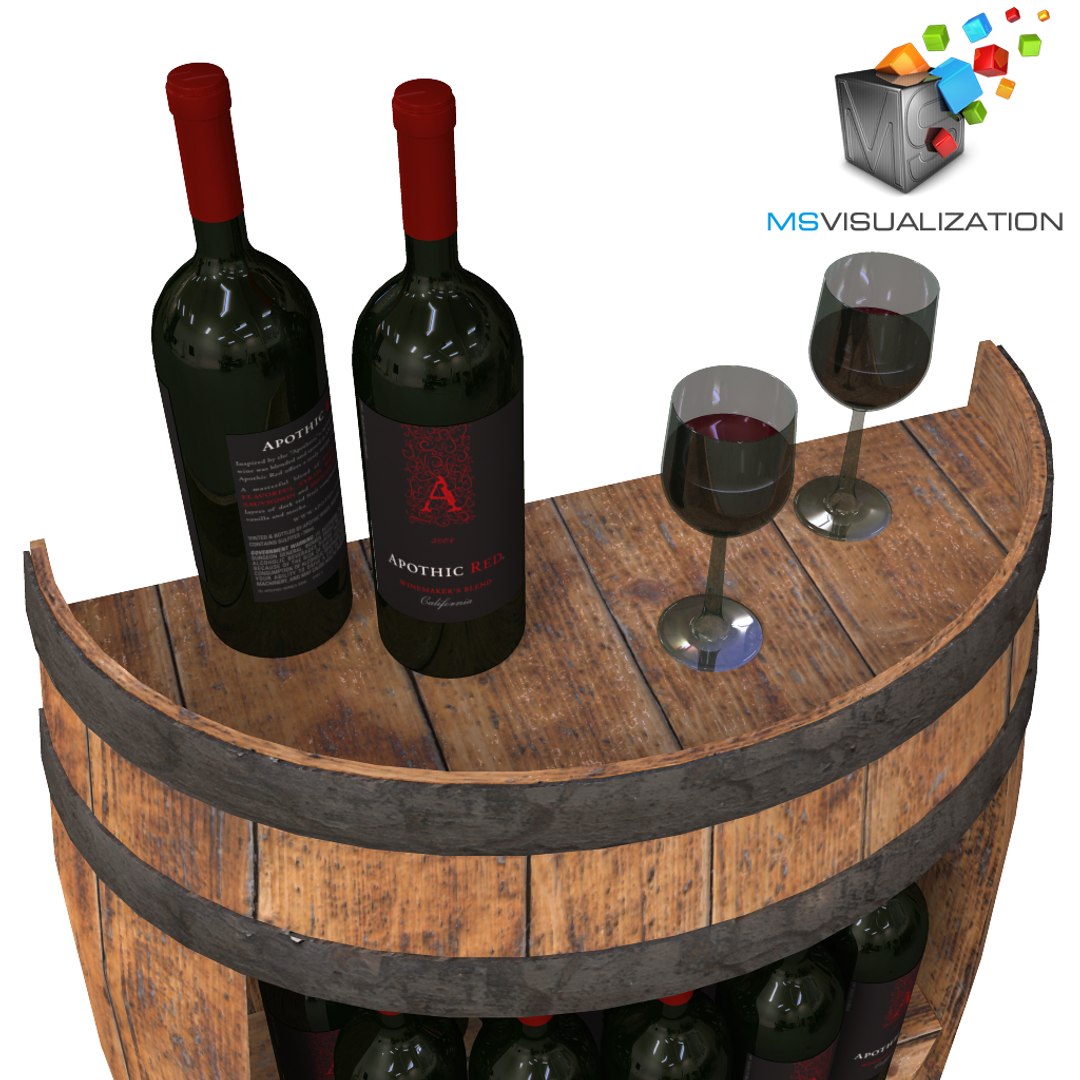 3d Half Barrel Wine Rack