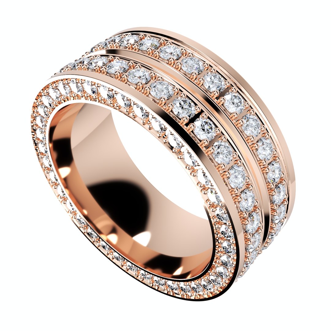 3D Model Wedding Set Ring Men - TurboSquid 1696455