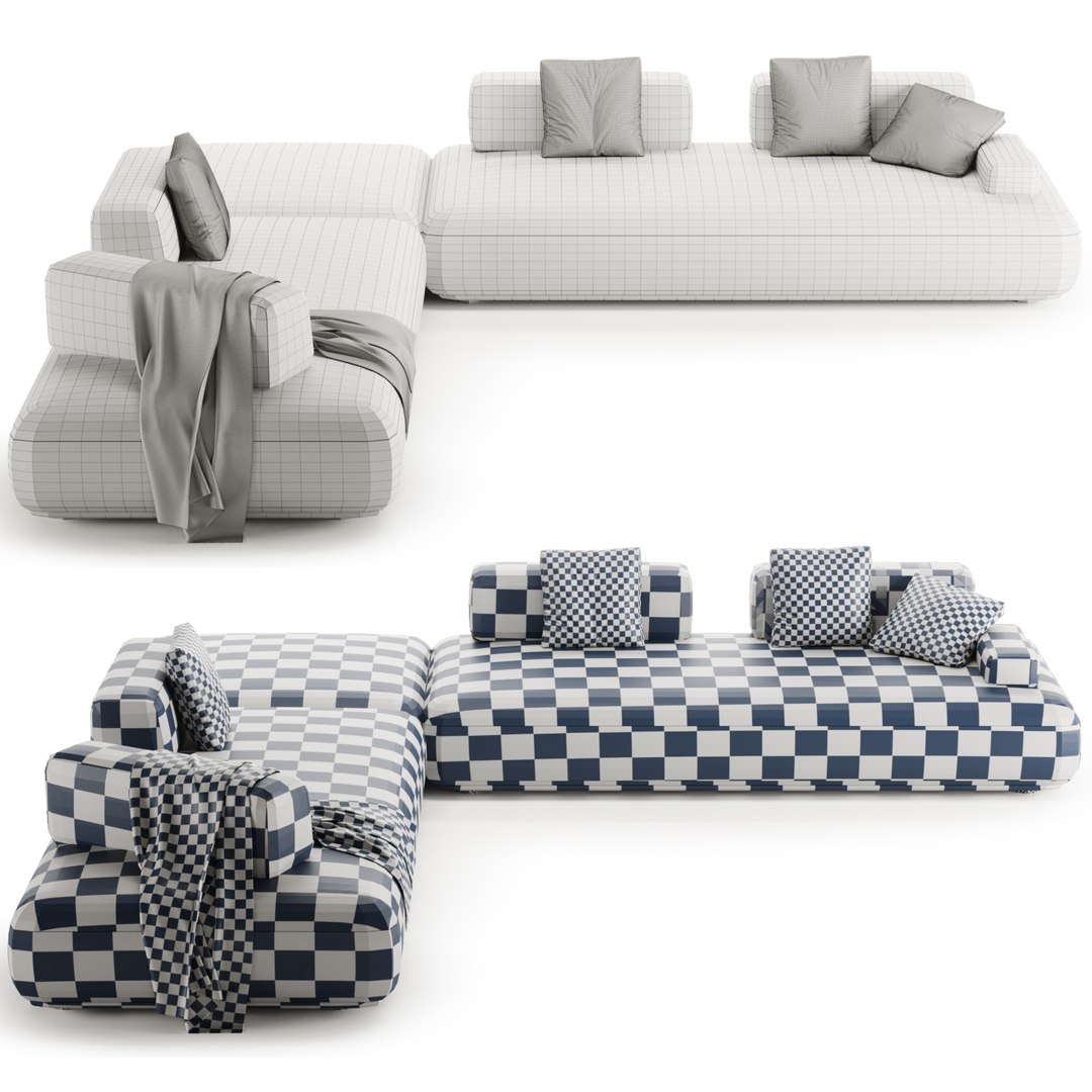 Yoko Sofa by Castello Lagravinese Studio model - TurboSquid 2107780