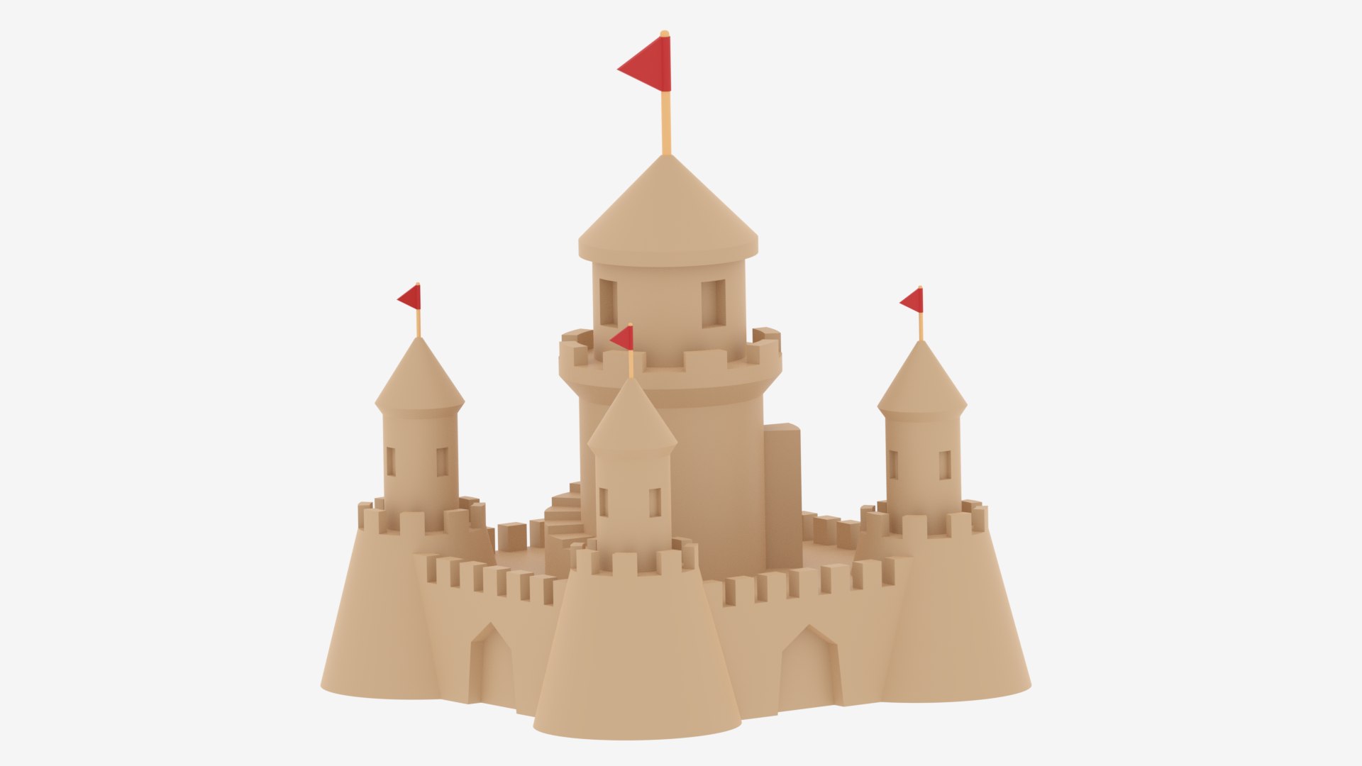 Cartoon Sand Castle 3D Model - TurboSquid 2398815