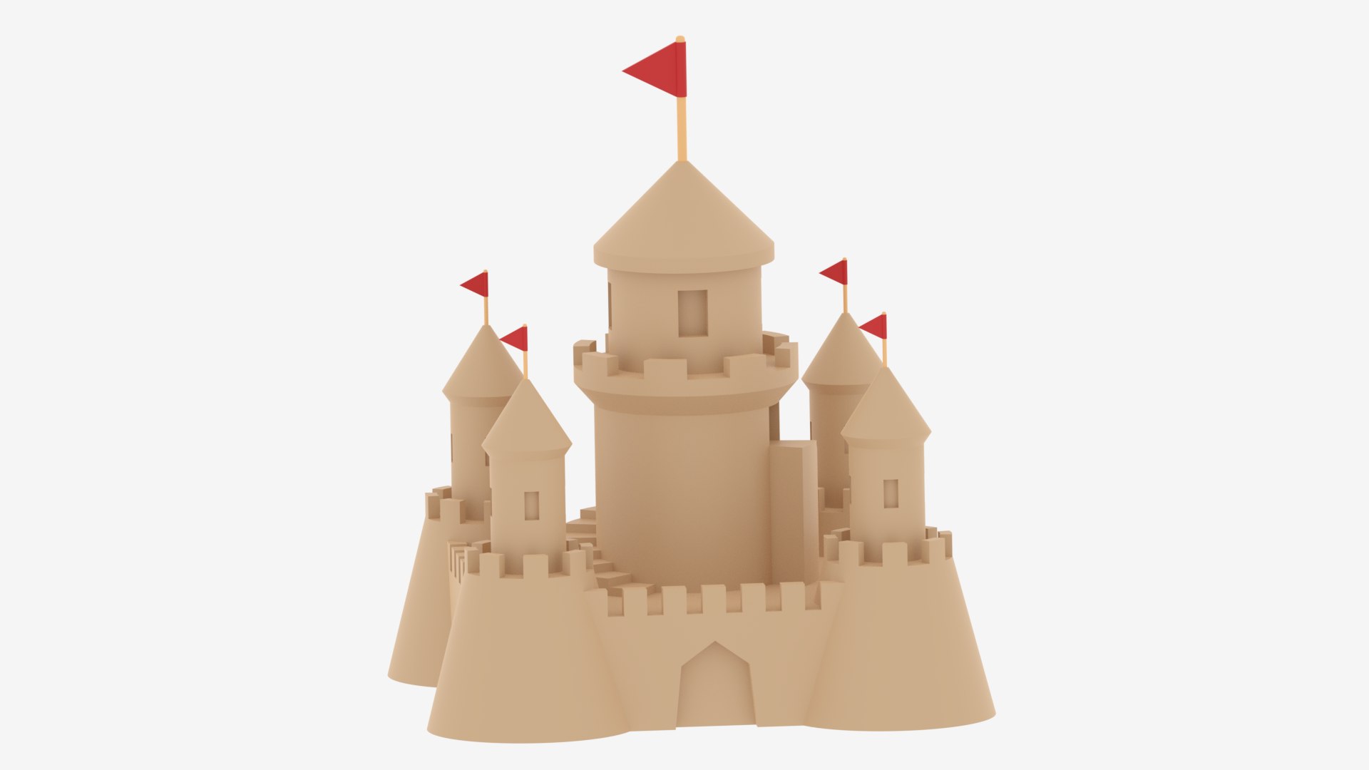 Cartoon Sand Castle 3D Model - TurboSquid 2398815