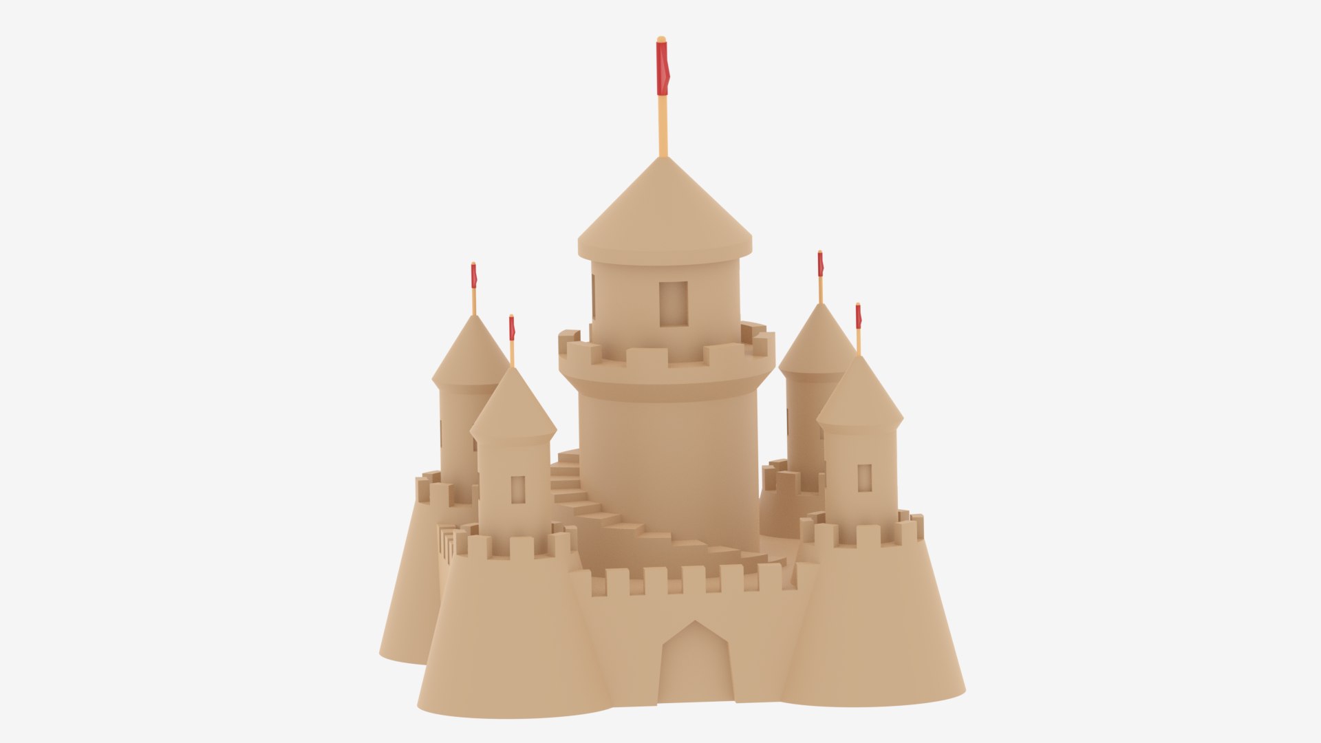 Cartoon Sand Castle 3D Model - TurboSquid 2398815