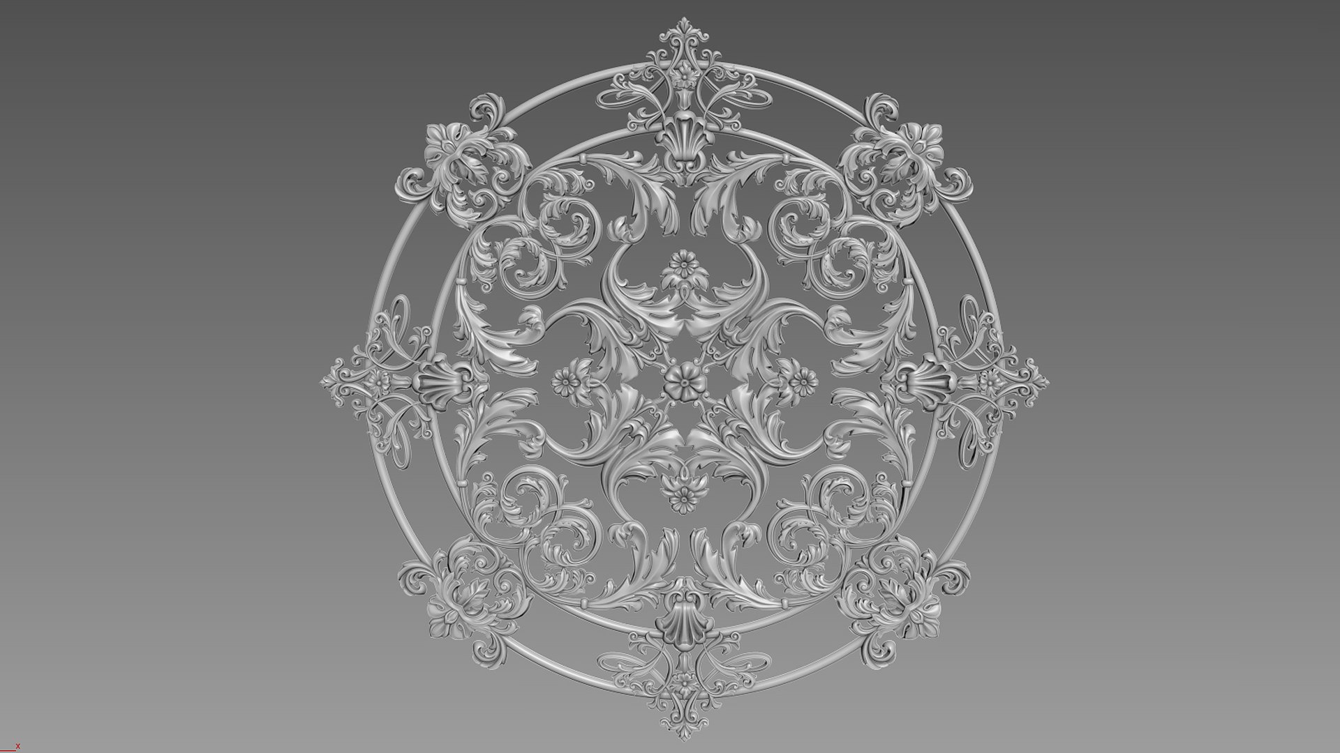 Decorative Rosette 3D Model - TurboSquid 2105402