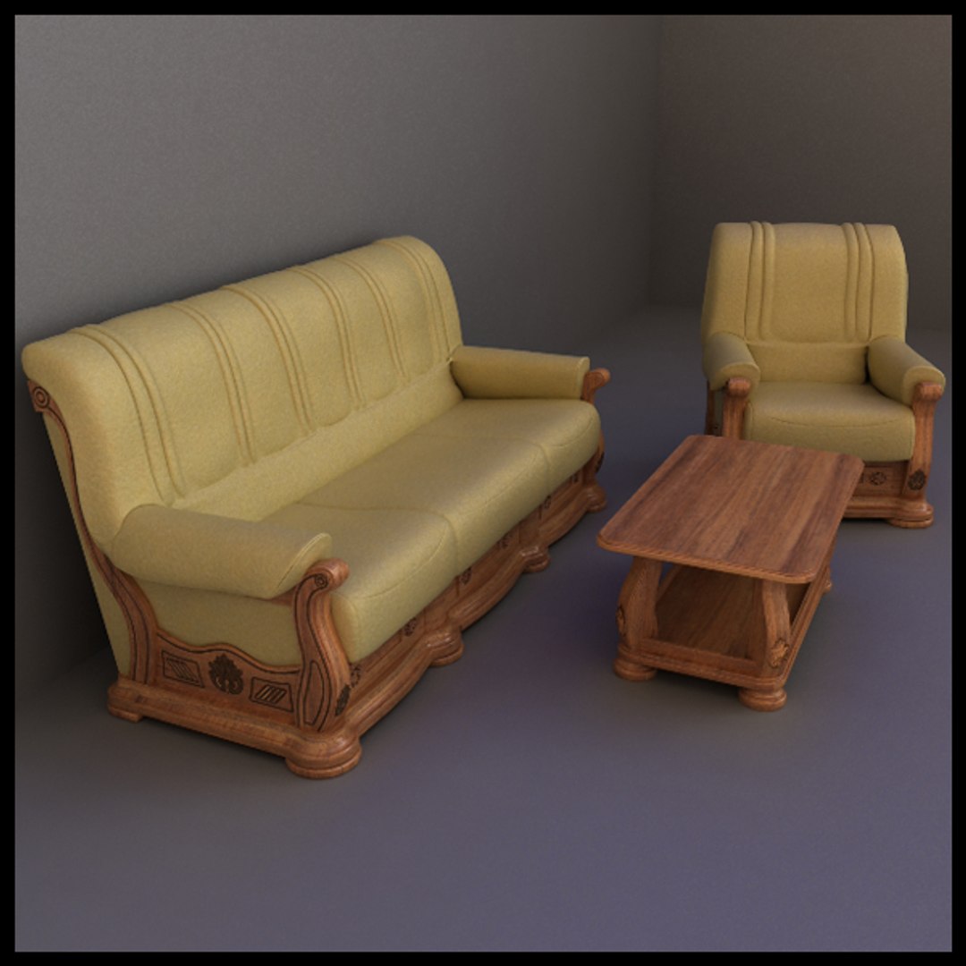 sofa set 3d model