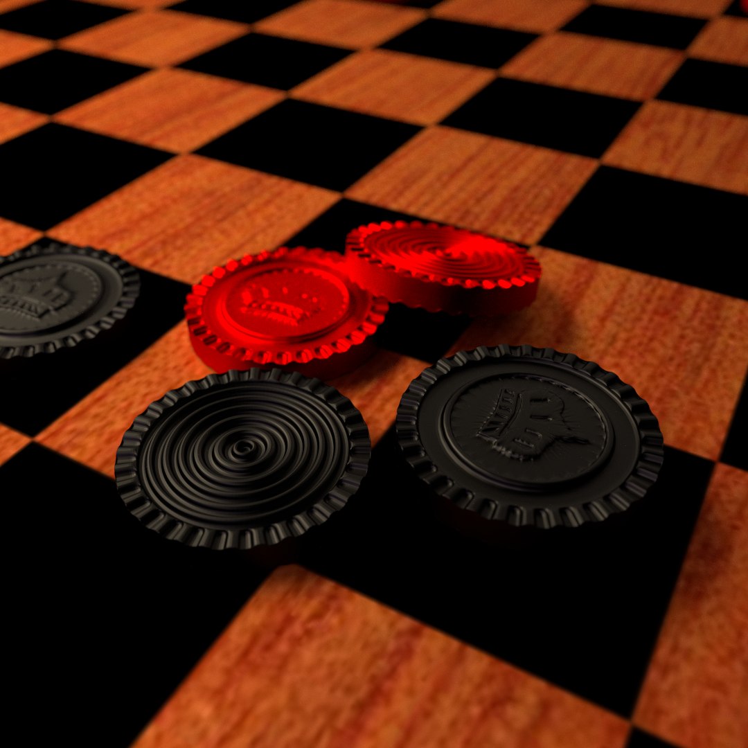 Checkers Board 3d Model