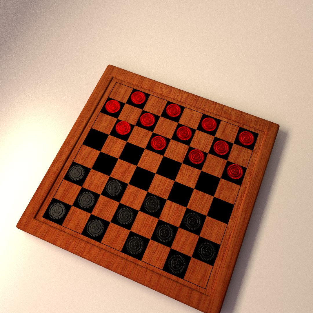 Checkers Board 3d Model
