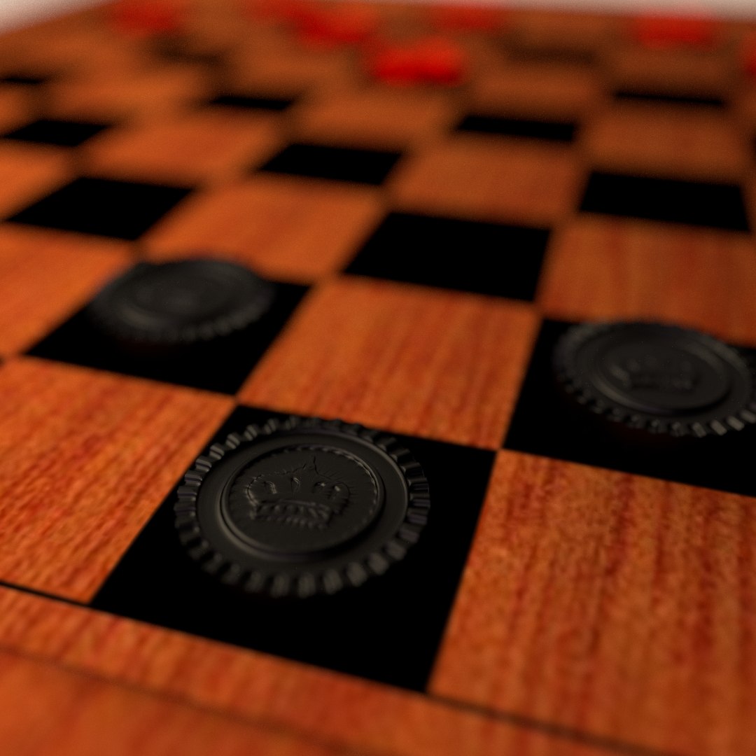 Checkers Board 3d Model