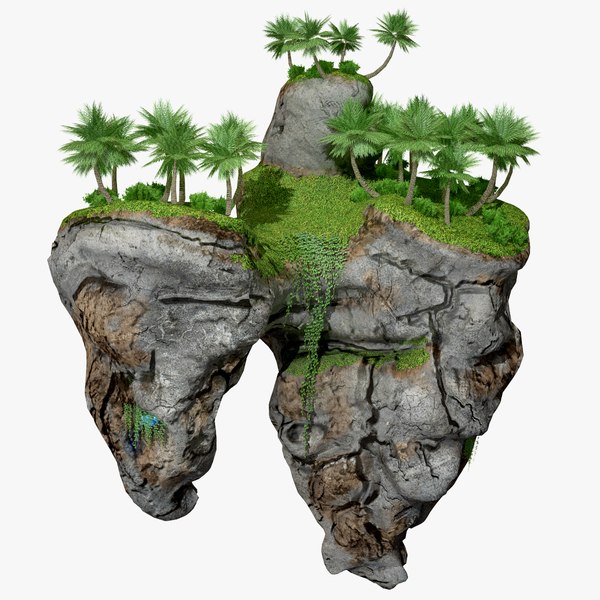 floating islands x6 package 3d model