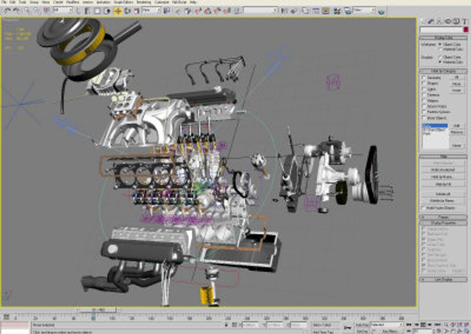 3d V8 Engine Fully Fx