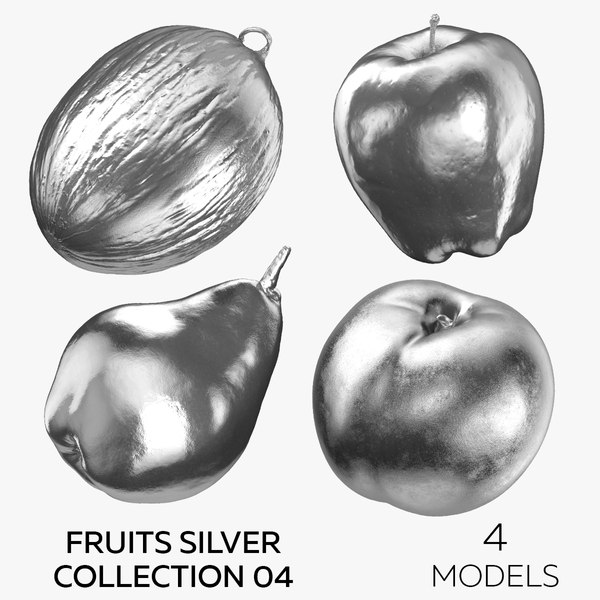 Fruits Silver Collection 04 - 4 models 3D - TurboSquid 1787346