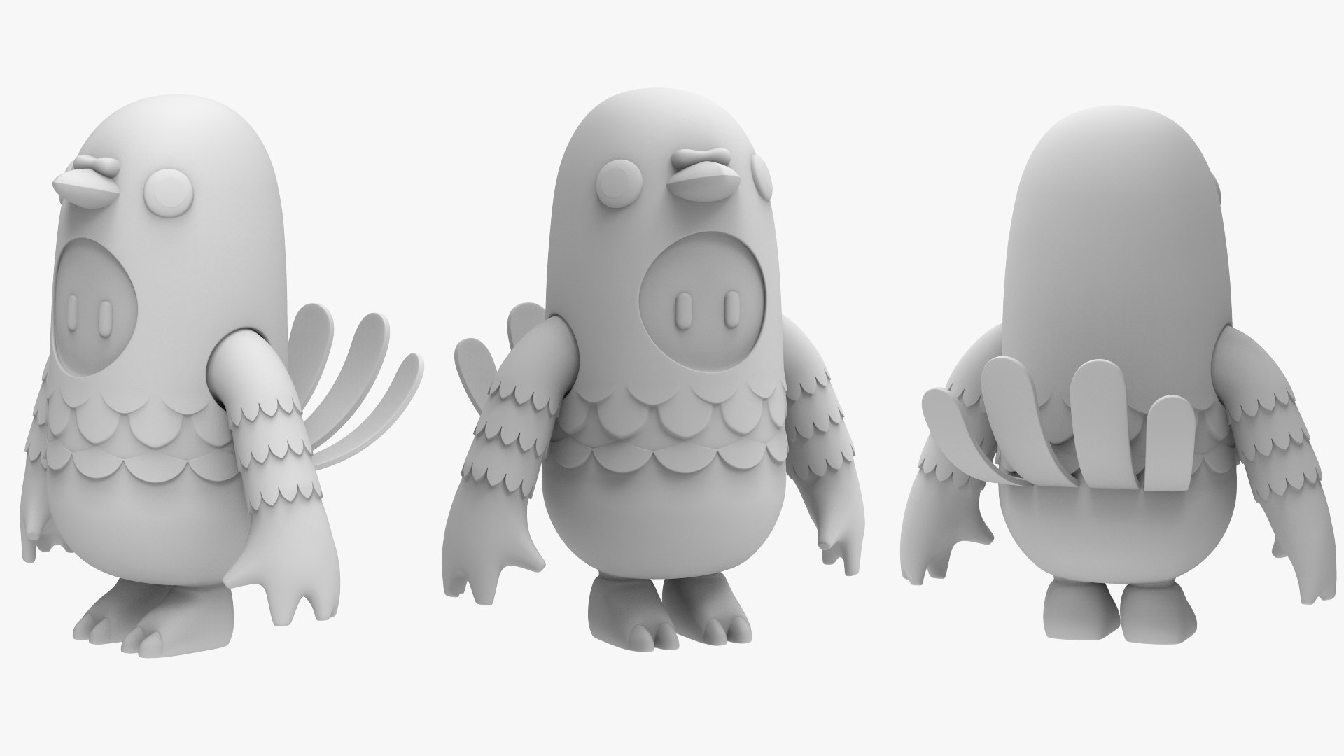 Fall Guys Pigeon Bird 3D Model - TurboSquid 1615024