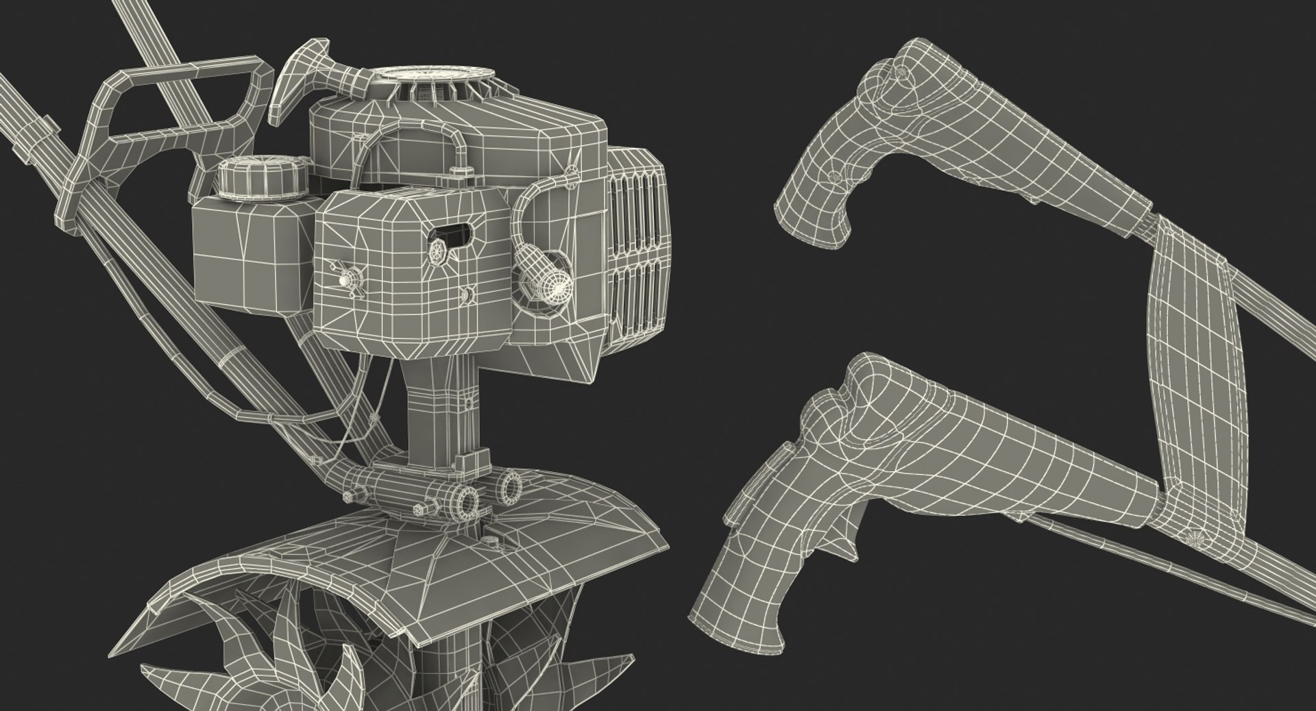 3D model garden mini petrol tiller - TurboSquid 1261704