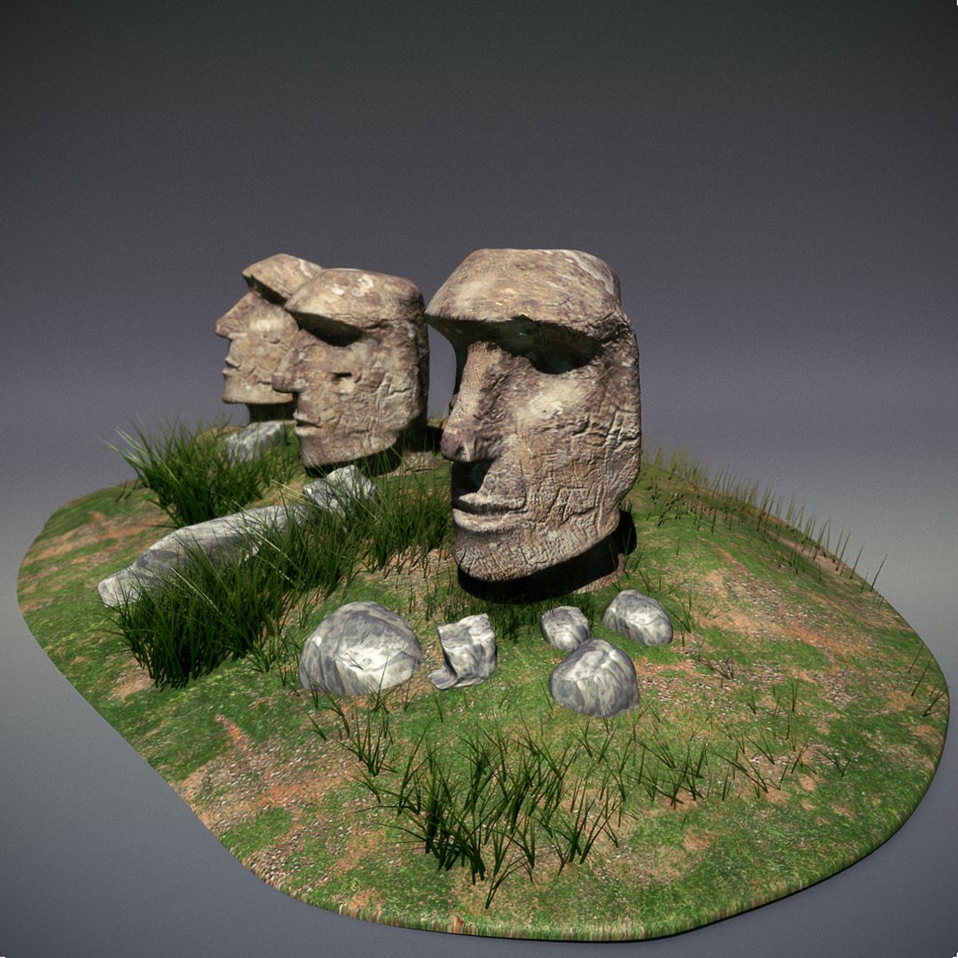 Easter Moai Wonder Statues 3d Max