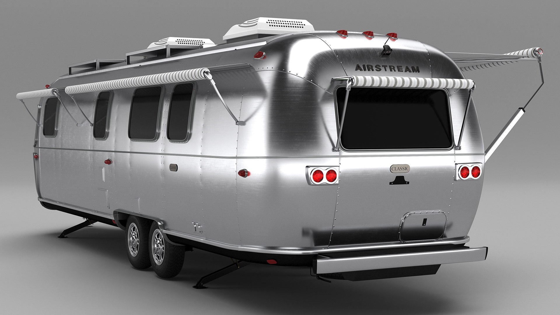 Travel Trailer Airstream Classic 33FB Rigged 3D model - TurboSquid 2152655