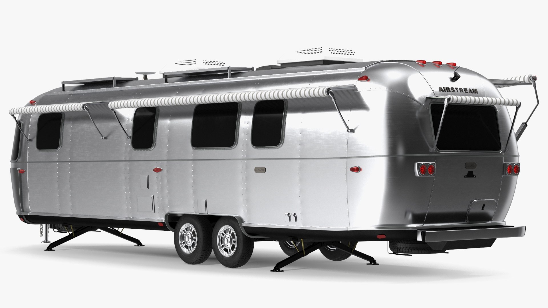 Travel Trailer Airstream Classic 33FB Rigged 3D model - TurboSquid 2152655