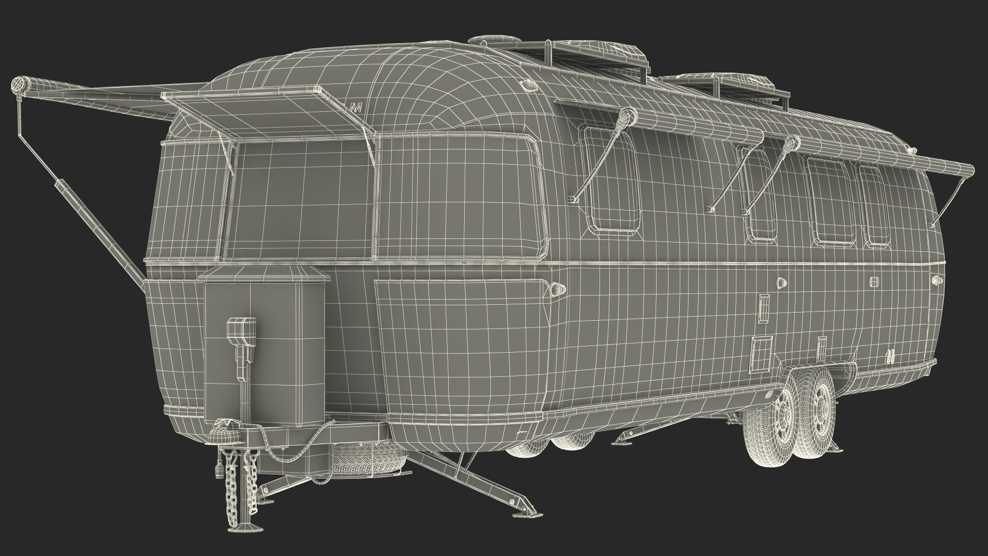 Travel Trailer Airstream Classic 33FB Rigged 3D model - TurboSquid 2152655