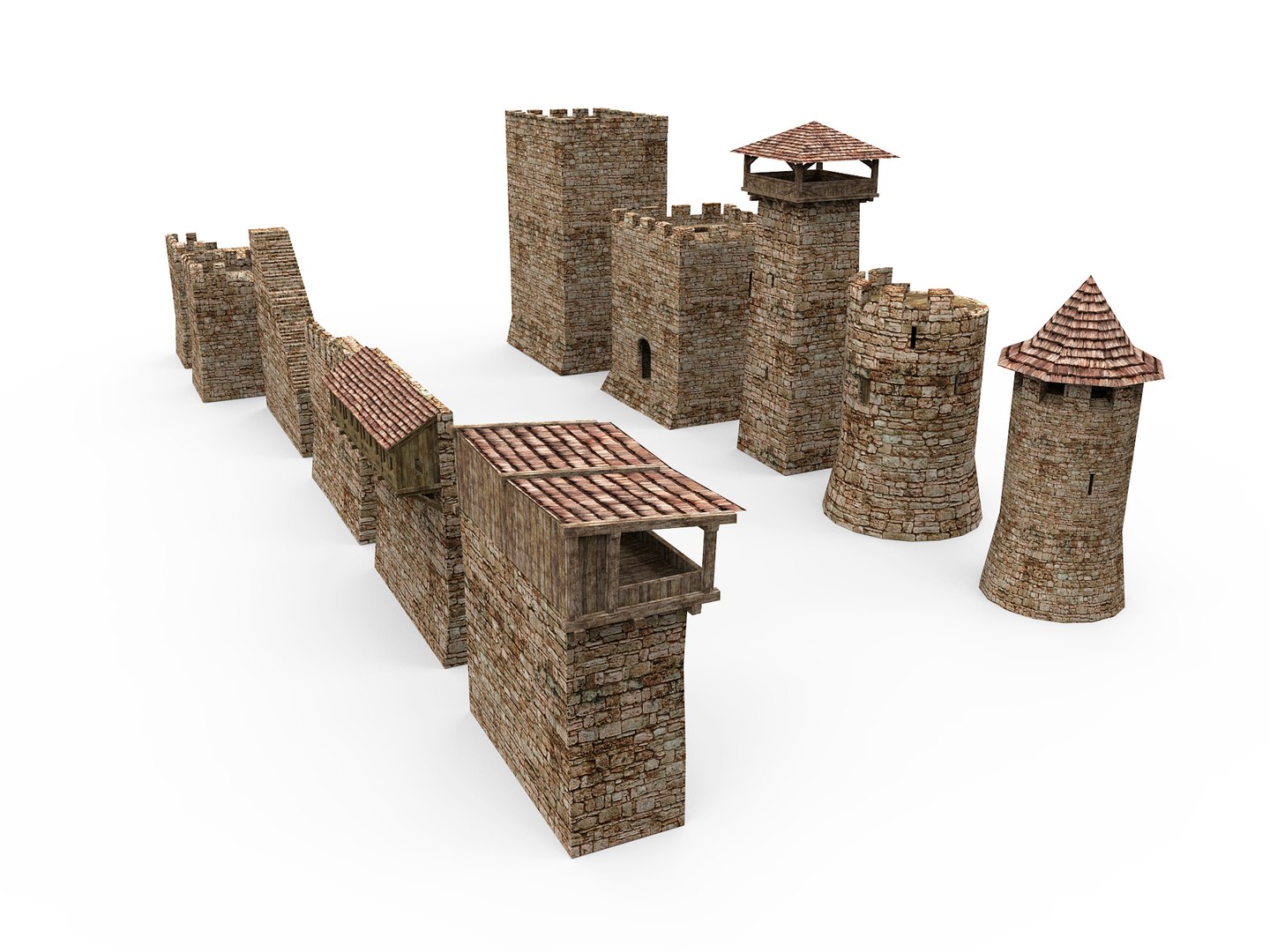 Castle Construction Set 3D Model - TurboSquid 1903500