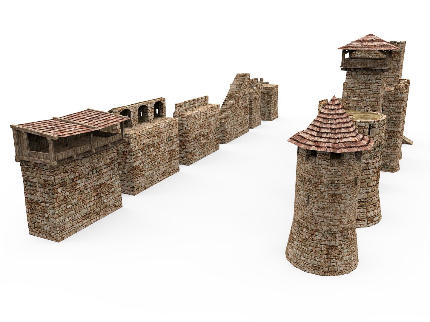 Castle Construction Set 3D Model - TurboSquid 1903500