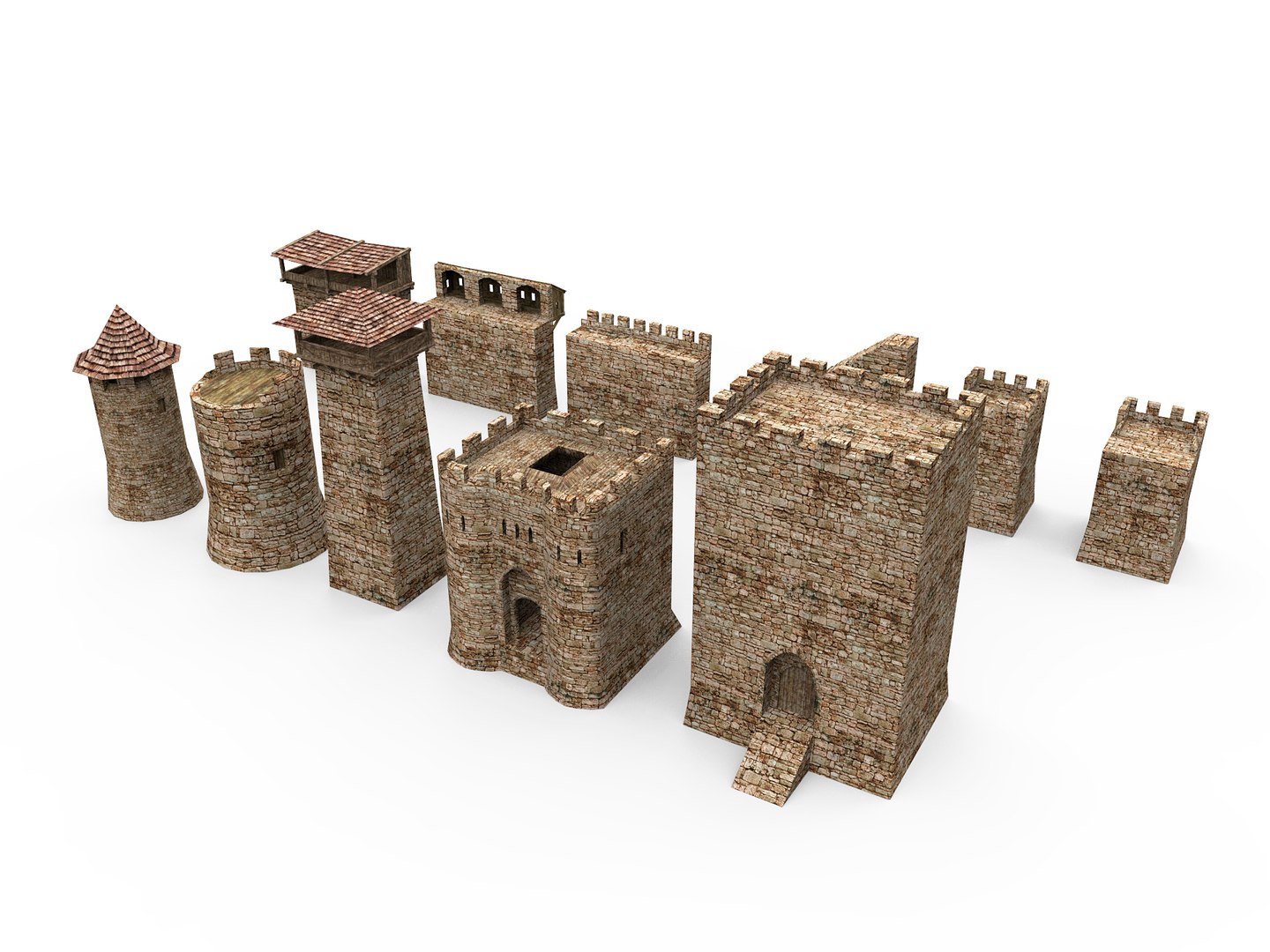 Castle Construction Set 3D Model - TurboSquid 1903500