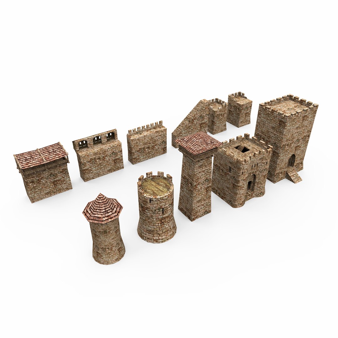 Castle Construction Set 3D Model - TurboSquid 1903500