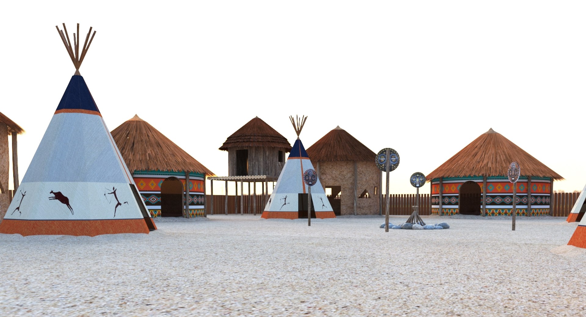 3D African Village - TurboSquid 1201033