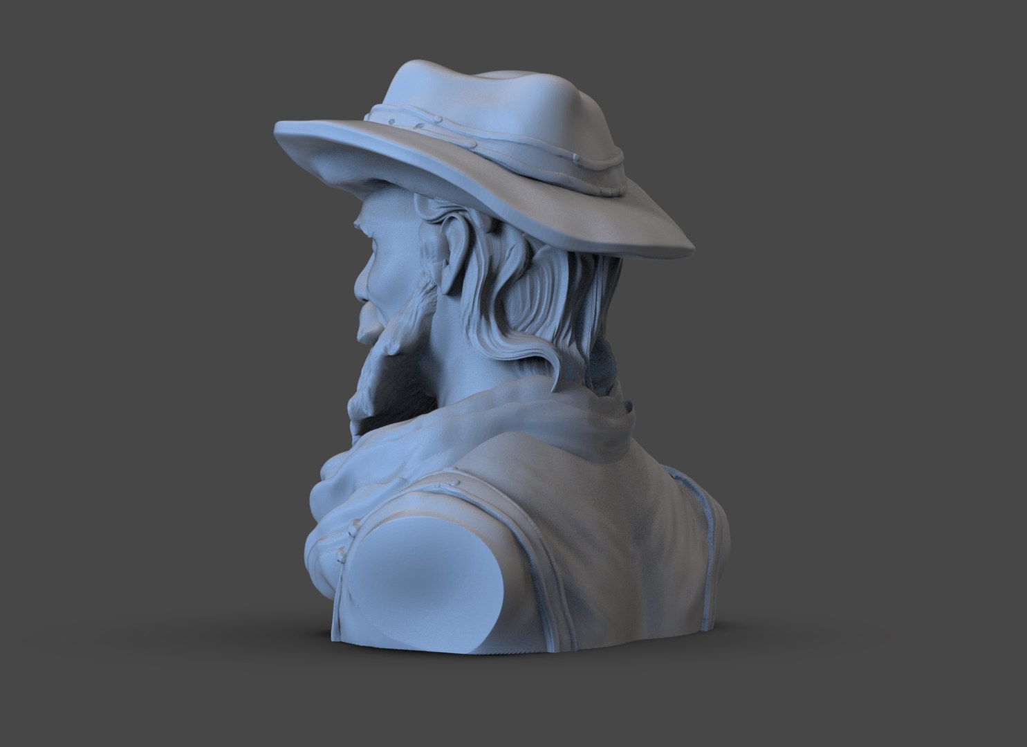 3D Cowboy Bust - TurboSquid 2195620