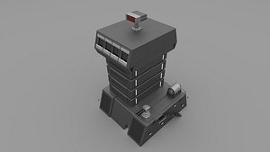 futuristic military barracks building 3d model