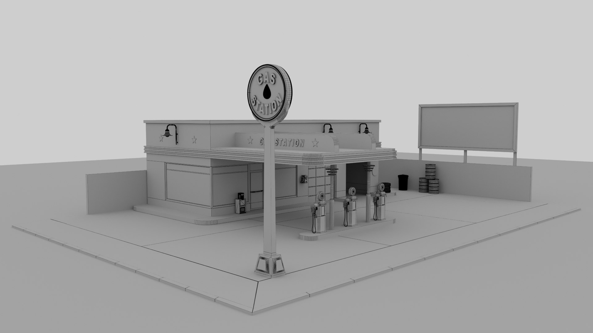 GAS STATION 3D - TurboSquid 2078200