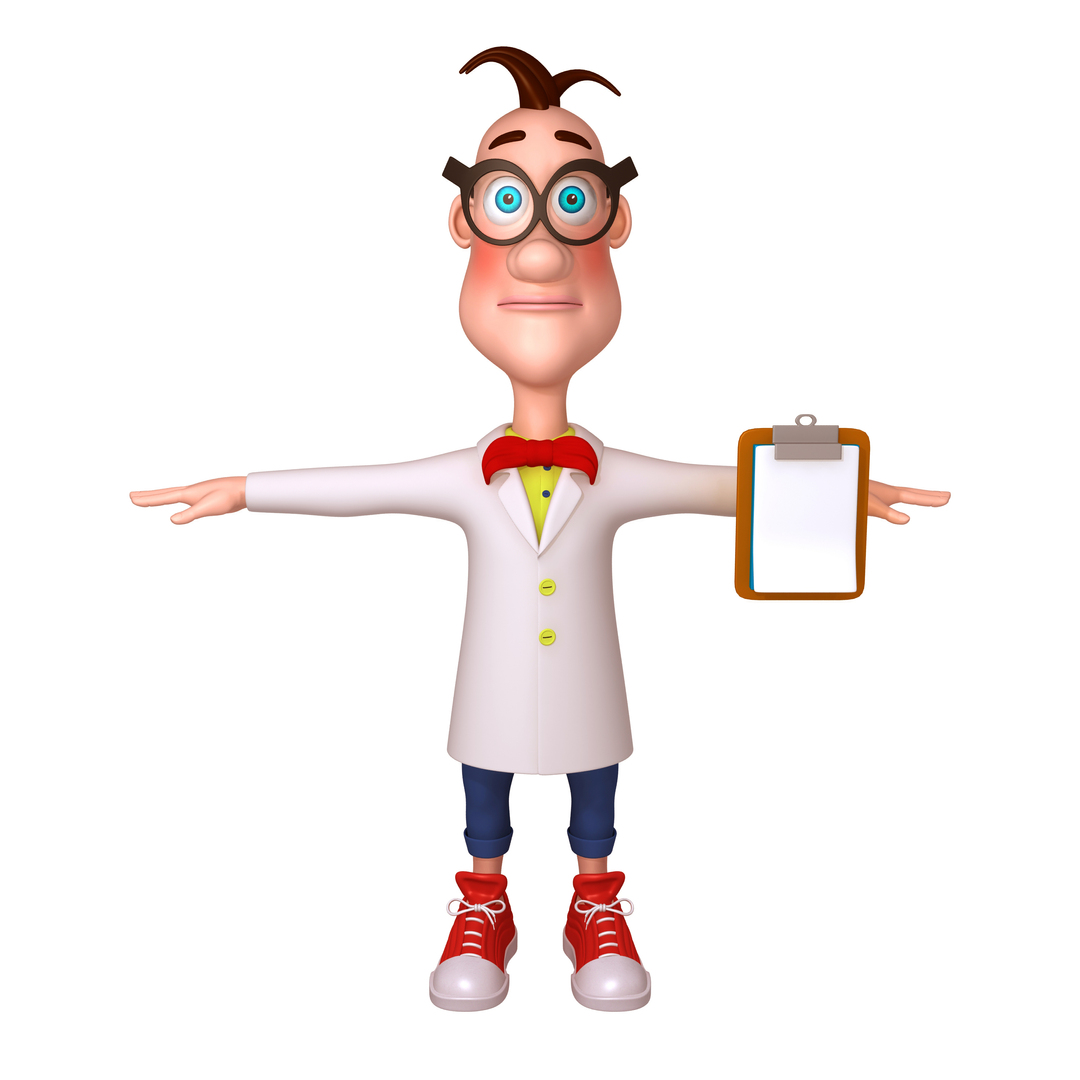 Scientist cartoon 3D model - TurboSquid 1527626