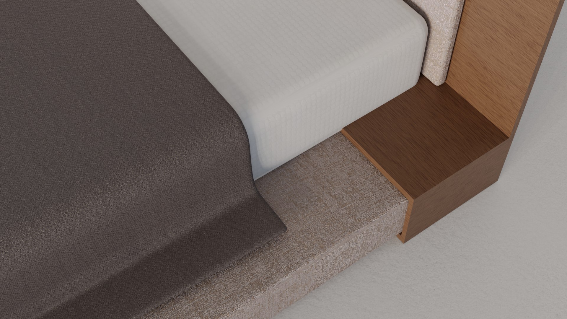 3D Bed Minimalist Wood Model - TurboSquid 2323948