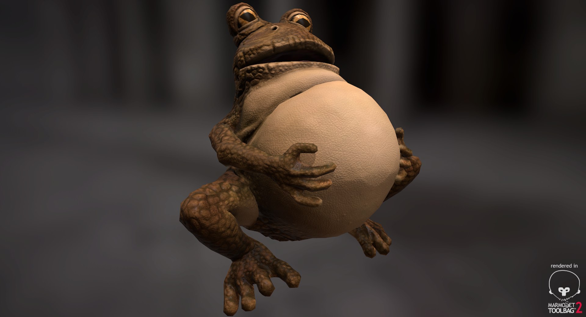 Fat Frog Rig 3d Model