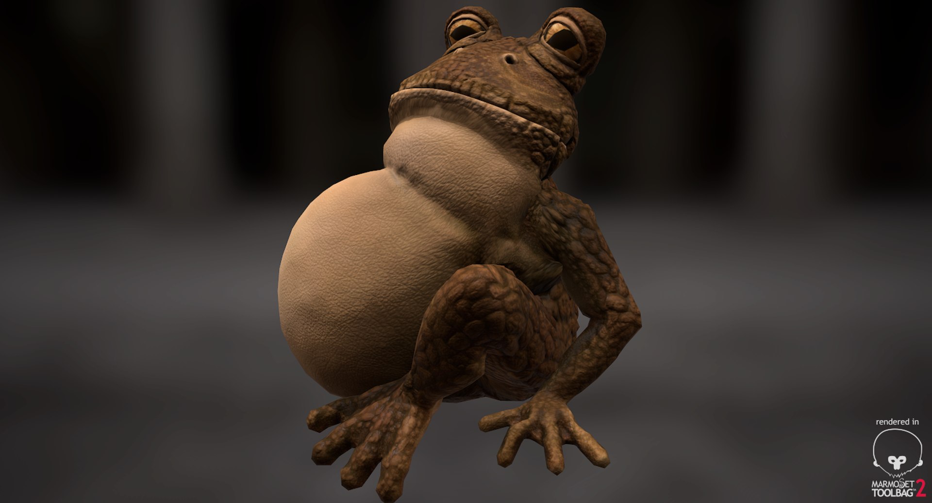 Fat Frog Rig 3d Model