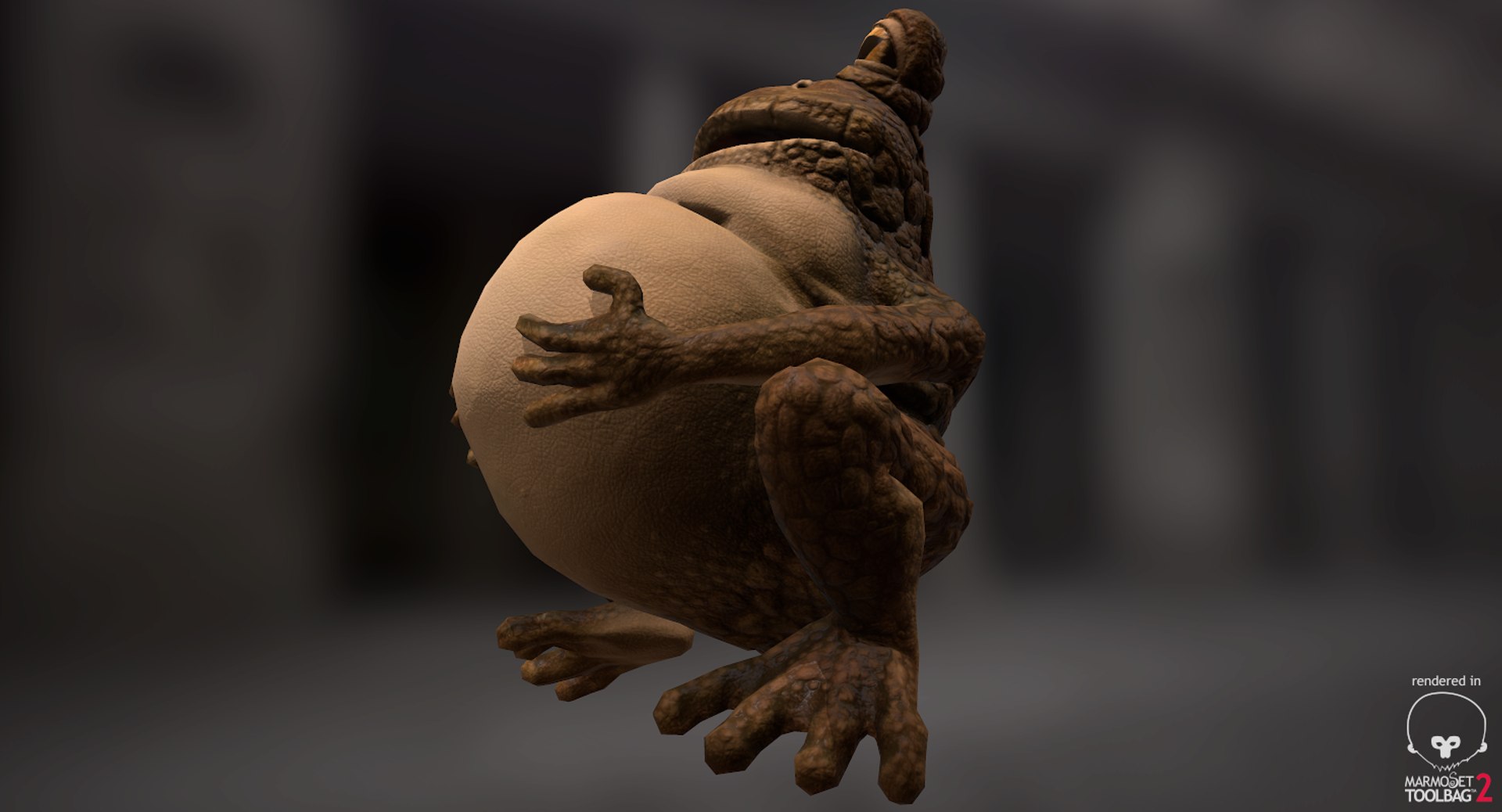 Fat Frog Rig 3d Model