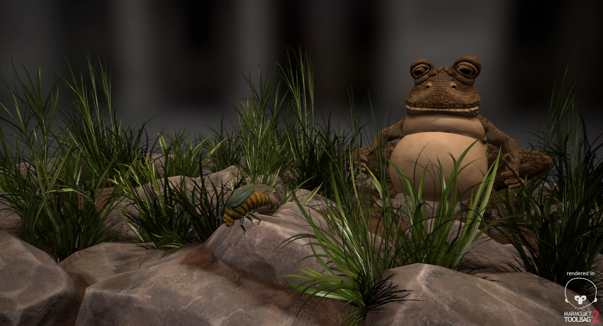 fat frog rig 3d model