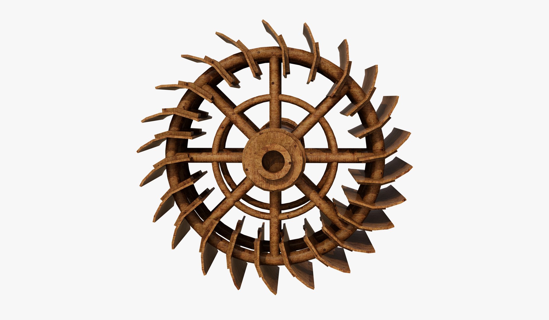 3D Wood Water Turbine Model - TurboSquid 2063444