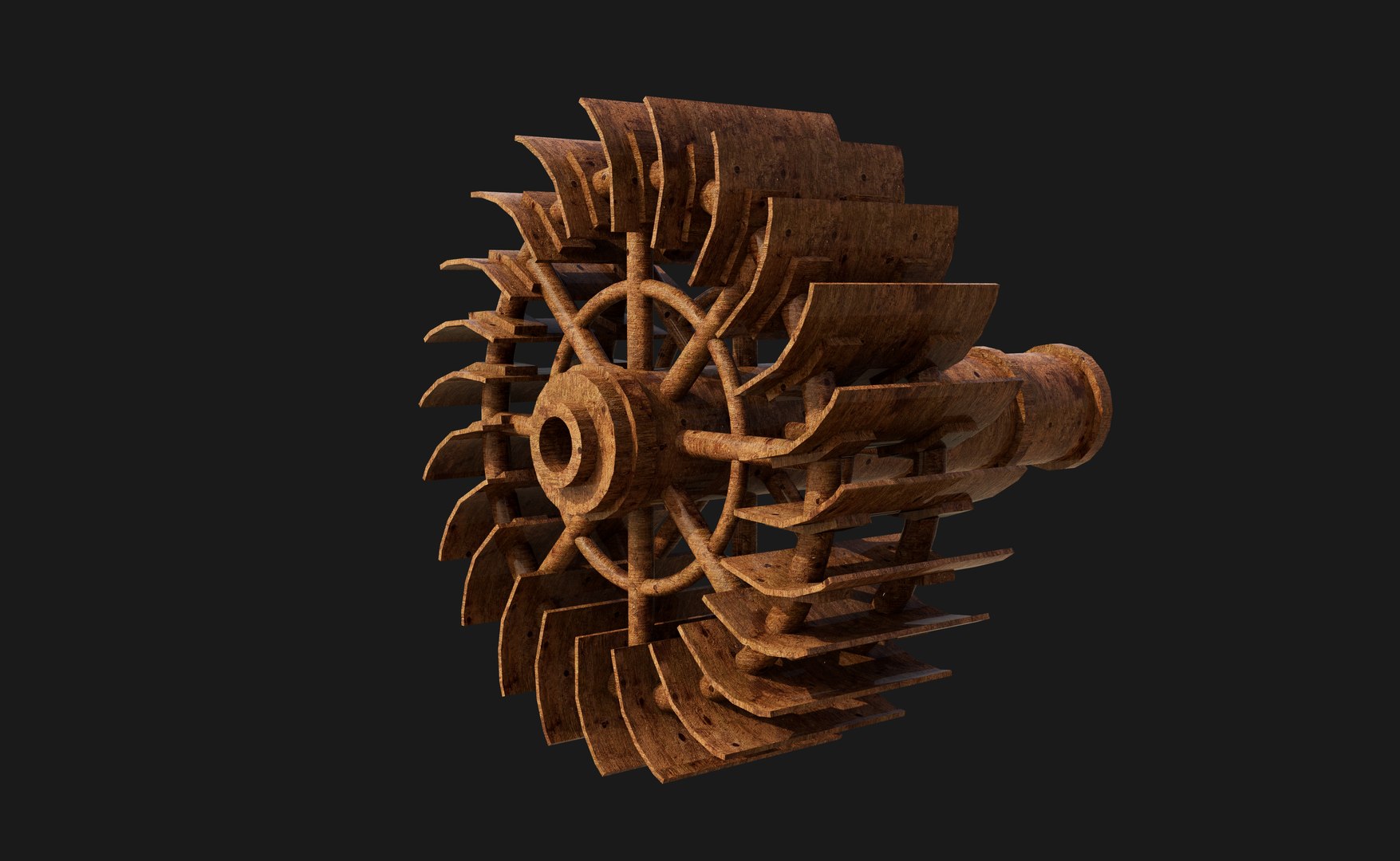 3D Wood Water Turbine Model - TurboSquid 2063444