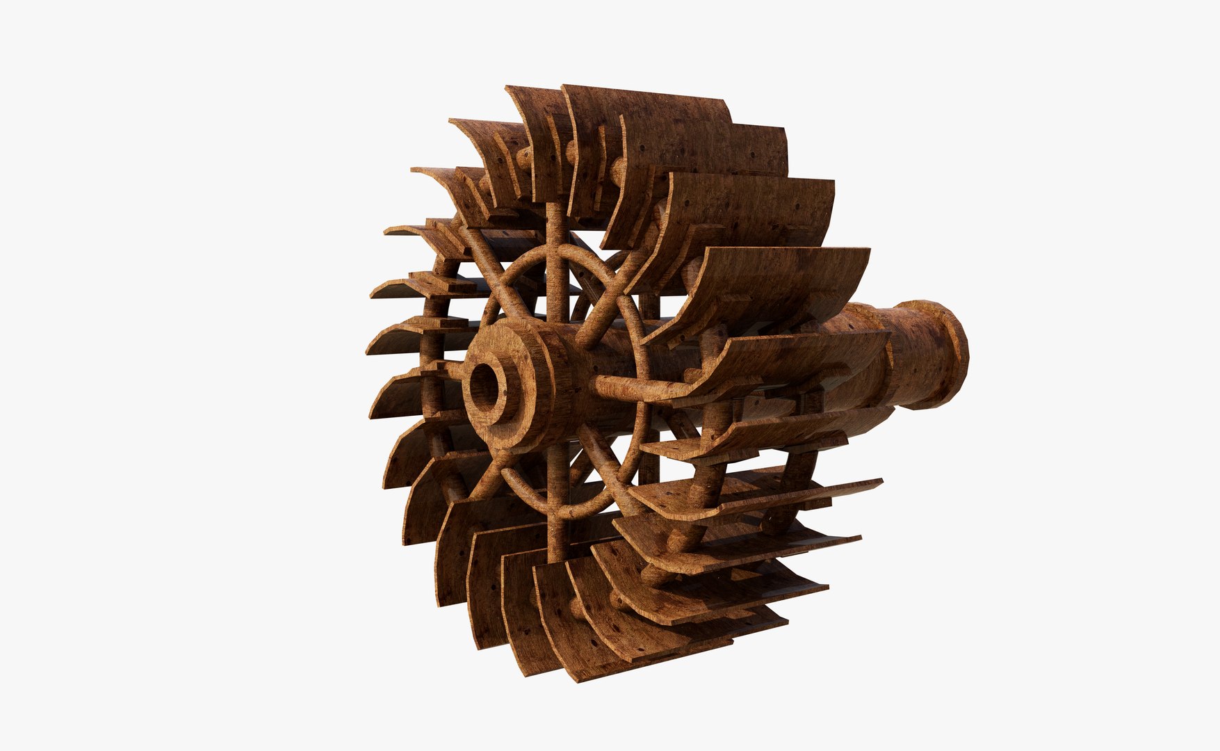 3D Wood Water Turbine Model - TurboSquid 2063444