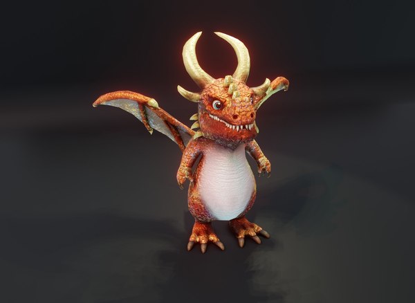 modelo 3d Dragón de cobre de dibujos animados aparejado modelo 3d ...