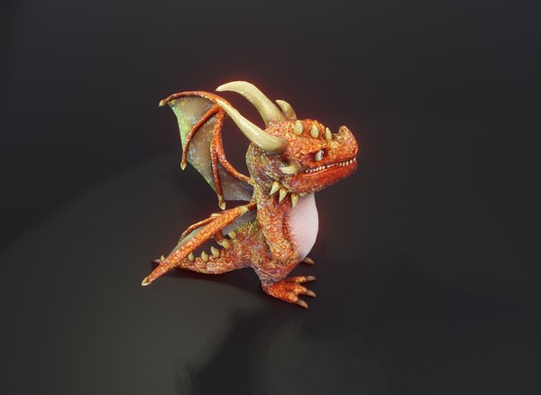 modelo 3d Dragón de cobre de dibujos animados aparejado modelo 3d ...