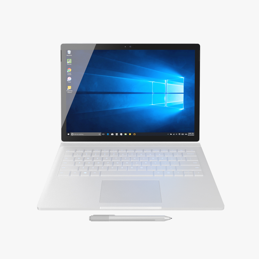 3d Realistic Microsoft Surface Book