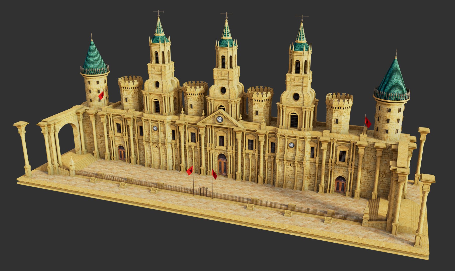 Fantasy Castle Facade Model - TurboSquid 2374179