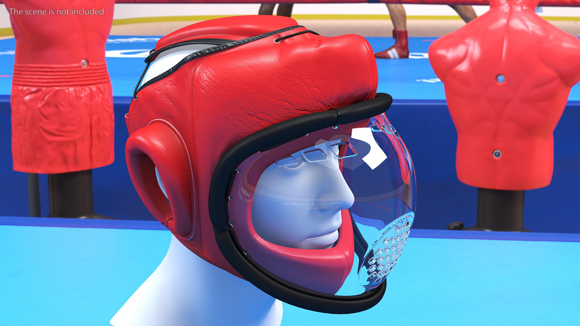 Kudo Hedgear Playwell Red On Mannequin Head 3D Model - TurboSquid 2188783